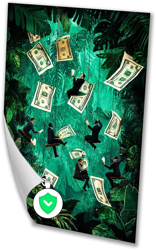Zakelijke jungle met vallend geld - Geld poster - Posters objecten ...