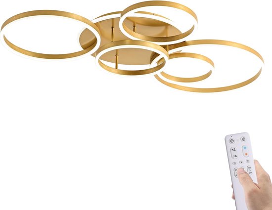 Dimbare LED Plafondlamp - Elegante verlichting - 1 stuk - Goud - 115 cm ...