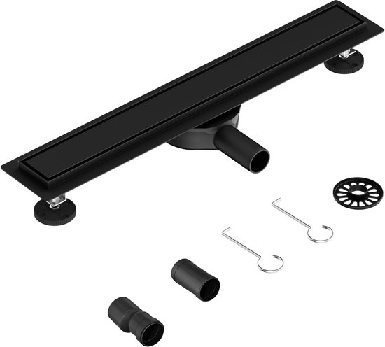 Douchegoot - Roestvrij staal - 60 cm - Zwart | bol