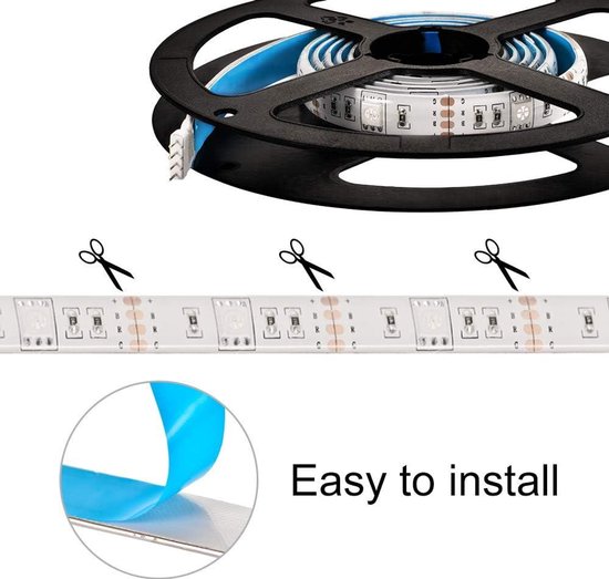 1 m Flexibele RGB LED Strip Lights op Batterijen met Voeding en 24 ...