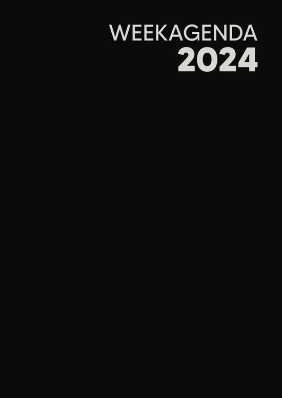 Weekagenda 2024 - Groot formaat A4 - Zwart - 1 week per 2 pagina's | bol