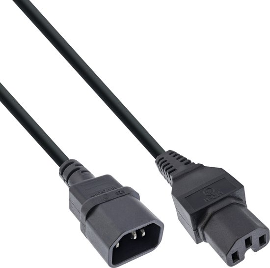 C15 - C14 stroomkabel voor UPS/PDU - 3x 0,75mm (PVC) / zwart - 0,50 ...