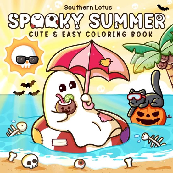 Spooky Summer Cute & Easy Coloring Book - Southern Lotus - Kleurboek ...
