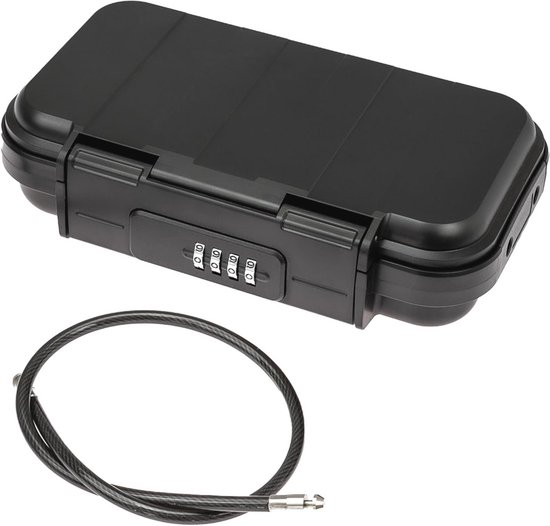 Draagbare kluis met cijferslot en staalkabel - Waterdichte mini-kluis ...