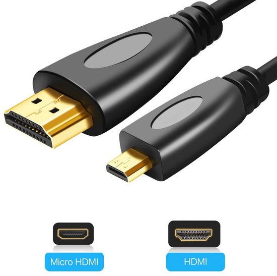 HDMI naar Micro HDMI - adapter connector kabel aansluiting - gold ...