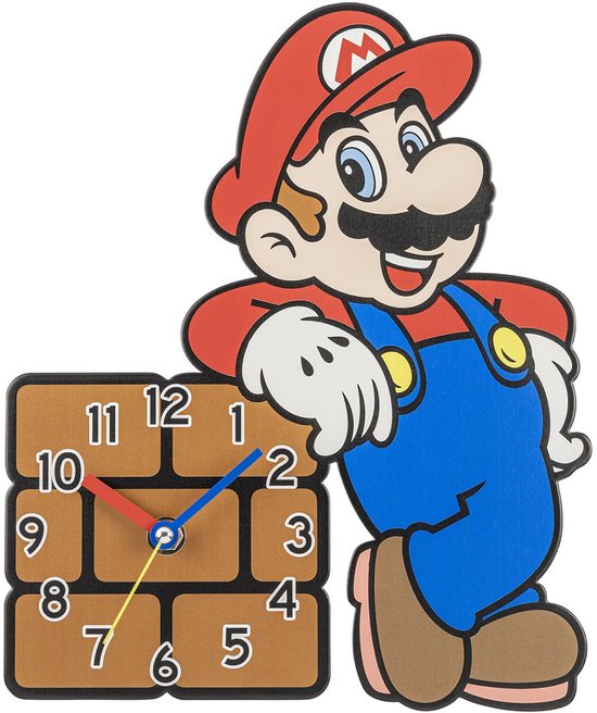 SUPER MARIO - Mario & Brick - Metal Wall Clock | bol