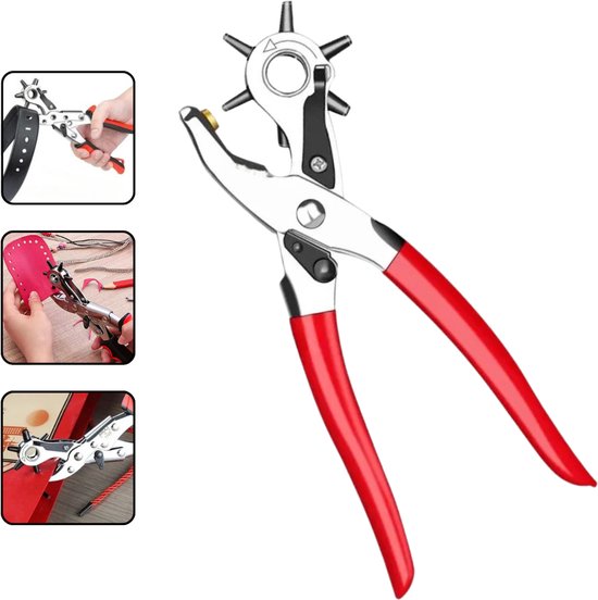 Lederen Perforator Tang – Roterende Gaatjestang voor Leer, Riemen ...