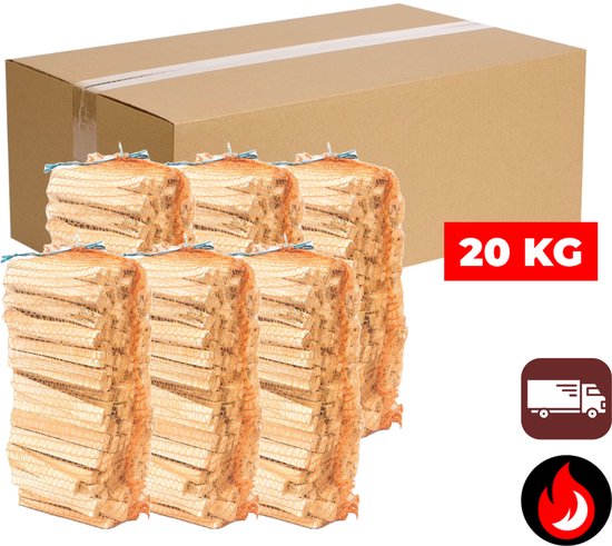 Aanmaakhout | 20kg | Gedroogd Aanmaakhout | Voor Houtkachel, Openhaard ...