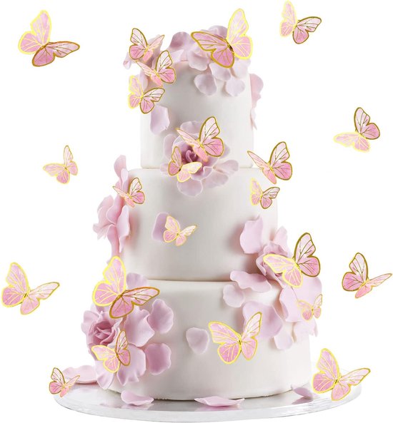 30st vlinder cake decoraties 3D vlinder cake topper decoraties gemengde ...