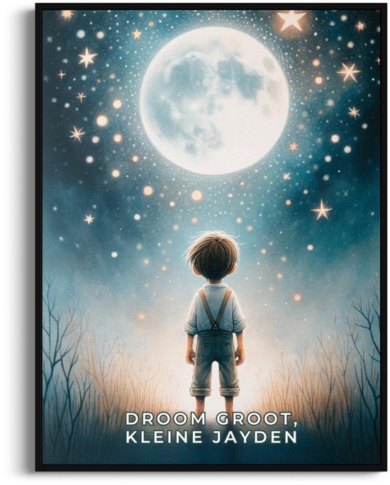 Gepersonaliseerde Poster met Naam van Kind – Droom Groot, Kleine Jongen ...