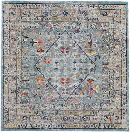 Laagpolig Vloerkleed 200 x 200 cm - Modern Tapijt voor Hal, Slaapkamer, Keuken en... | bol