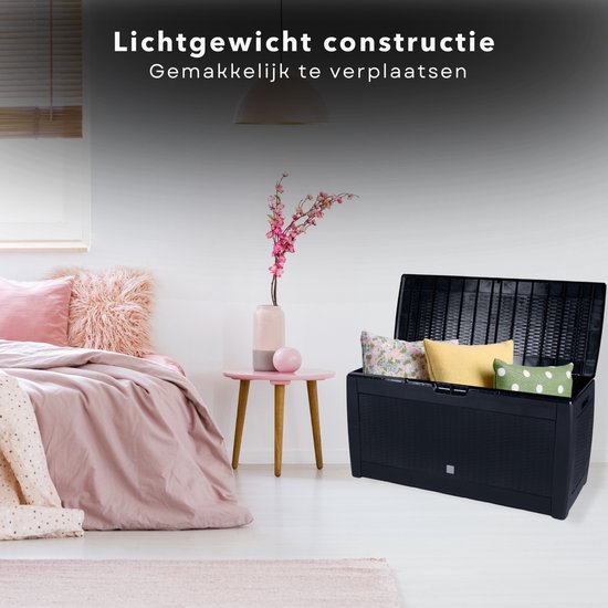 Cheqo® Tuinkussen Opbergbox - Kussenbox - Kussen Opbergbox - Kunststof ...