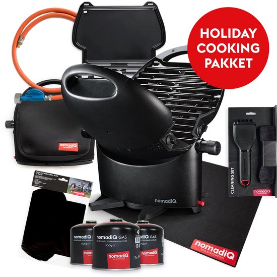 nomadiQ HOLIDAY barbecue pakket - de ultieme gas barbecue incl. accessoires voor... | bol
