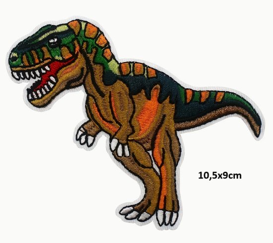 Strijkembleem dinosaurus t rex - geborduurde strijkembleem ...