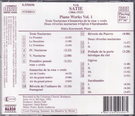 Piano Works vol. 1 - Erik Satie - Klára Koermendi, Klára Koermendi ...