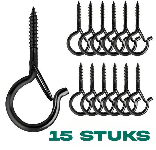 15 stuks - Ophanghaken met Schroefbevestiging - Clip - Veiligheidsgesp ...