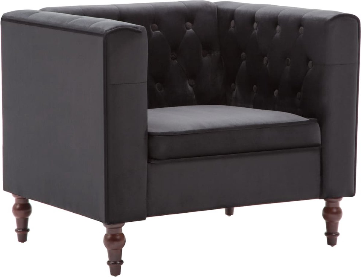 Fauteuil Velvet Zwart / Loungestoel / Lounge stoel / Relax stoel ...