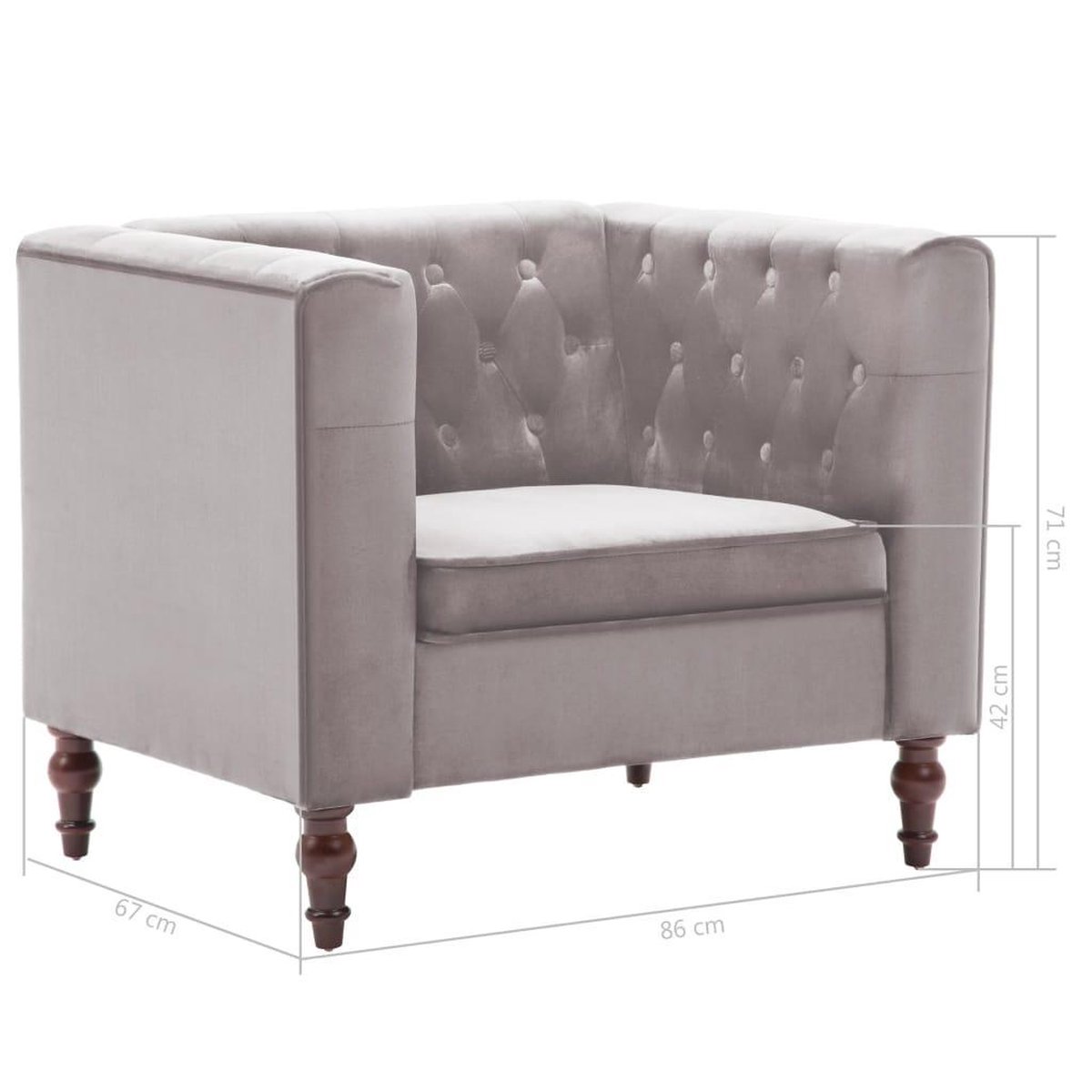 Fauteuil Velvet Grijs / Loungestoel / Lounge stoel / Relax stoel ...