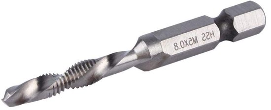 Zeshoekige Handvat Compound Tap Boor M5 HSS 1/4 "Hex Schacht Boor Taper ...
