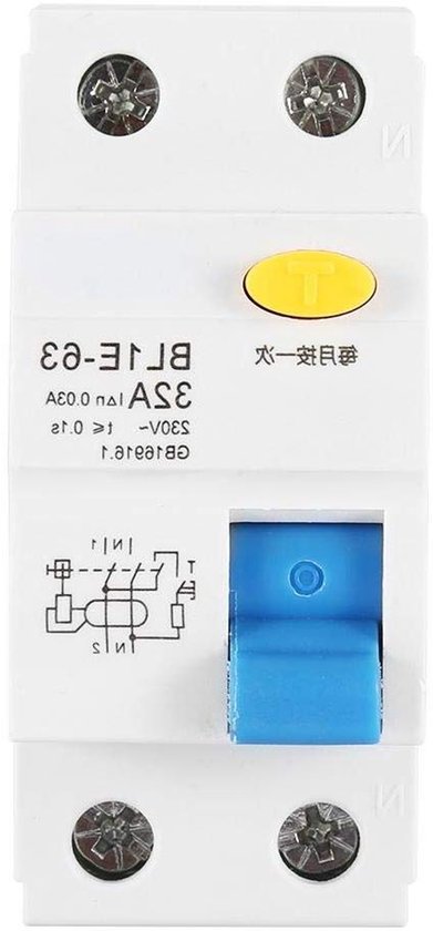 Nieuwe titel: Reststroomonderbreker - 32A 1P+N RCCB Stabiel 230V 30mA ...