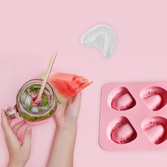 Titel: Teeth Ice Cube Tray Mould Silicone Denture Shaped for Cocktails ...