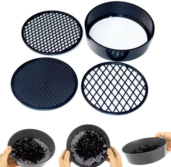 Regelbare tuinzeef van kunststof - Zandzeef - Ronde zeef - botle ...