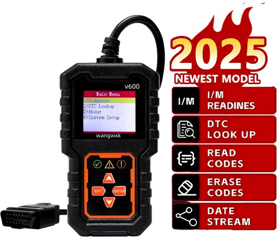 Premium V600 OBD2 Scanner 2025 - basis auto diagnoseapparaat - leest ...