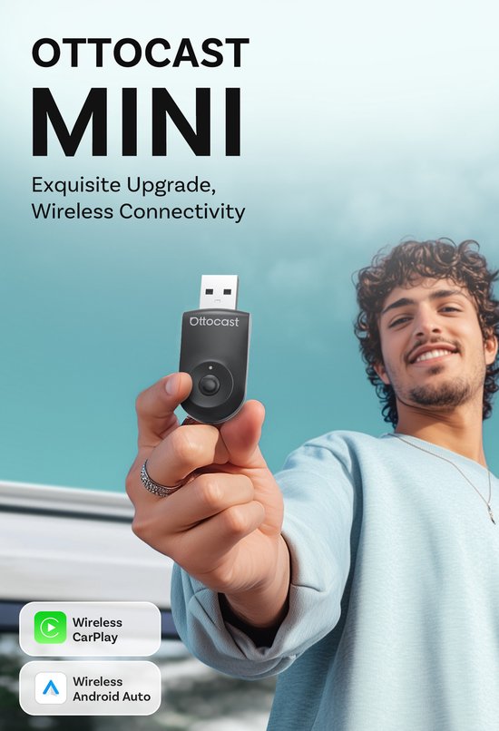 Ottocast Otto Mini - Draadloze CarPlay & Android Auto Adapter - CA505-T | bol
