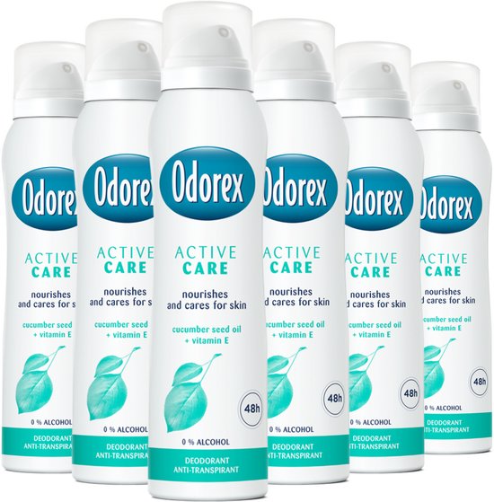 Odorex Active Care Anti-Transpirant Deodorant Spray - 6x 150ml ...