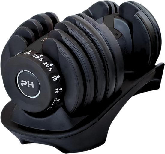 PH Fitness Dumbells verstelbaar - Adjustable Dumbbell 2,5-24 kg - Zwart ...