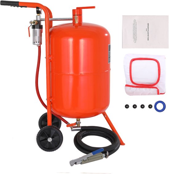 20 gallon zandstraler, 60-110 PSI draagbare hogedruk straaltank, lucht ...