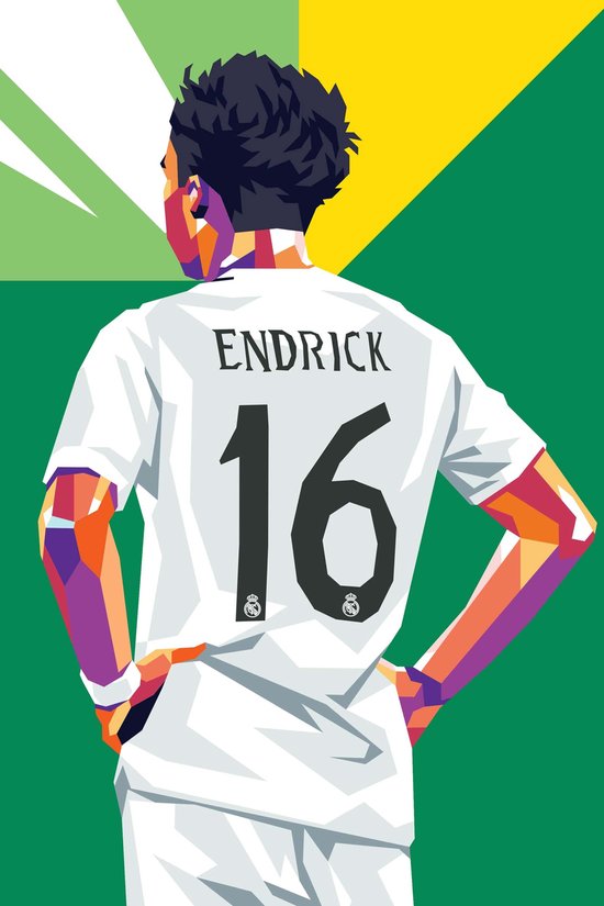Endrick Poster - Voetbal Posters - Pop Art - Wanddecoratie Woonkamer ...