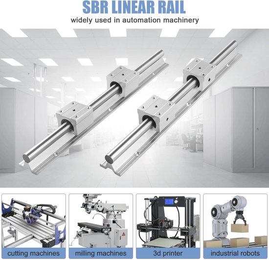 Lineaire Rails en Glijblokken Set 1200 mm - 2 Stuks SBR20 Rails met 4 ...