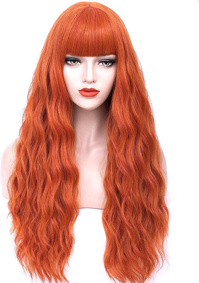 Gratyfied - Pruiken Dames - Pruiken Dames Lang Haar - Pruik Rood Oranje ...