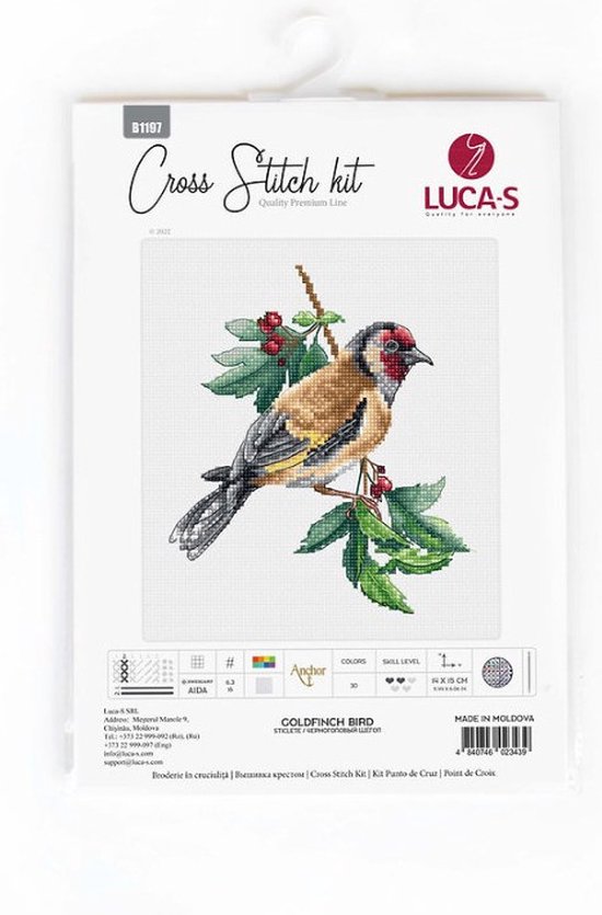 Luca-S Goldfinch Bird borduren (pakket) B1197 | bol.com