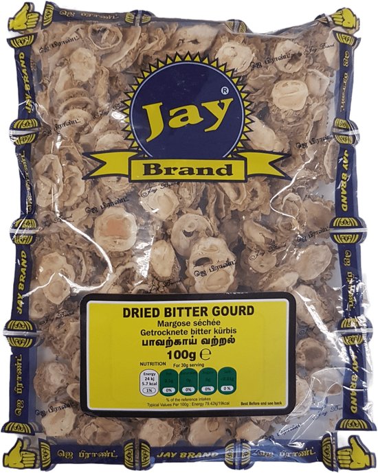 Jay Brand - Gedroogde Bittere Meloen - Pavakkai Vathal - 3x 100 g | bol