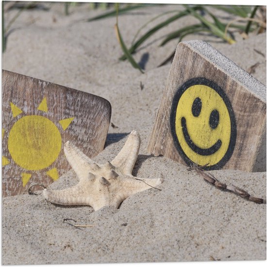 Vlag - Strand - Zand - Vierkanten - Hout - Zon - Ster - Smiley - 50x50 ...