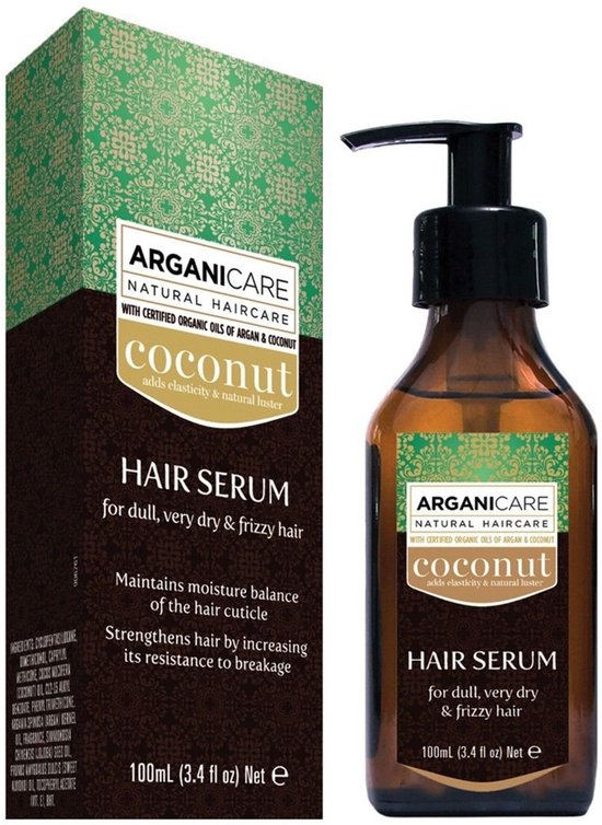 Arganicare Hair Serum For Dull, Very Dry & Frizzy Hair - Argan & Coconut 100 Ml | bol