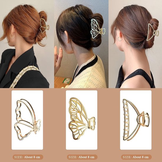 Haarclip 9 stuks metalen haarklemmen groot voor dames meisjes haarclip ...