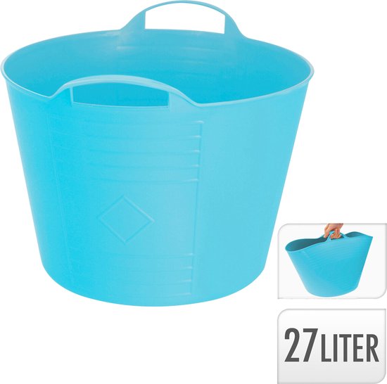 Excellent Houseware Flexibele emmer - blauw - 27 liter - kunststof - 40 ...