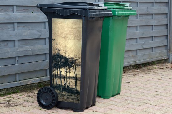 Container sticker Dennenbomen in het moeras - Vincent van Gogh - 38x80 ...