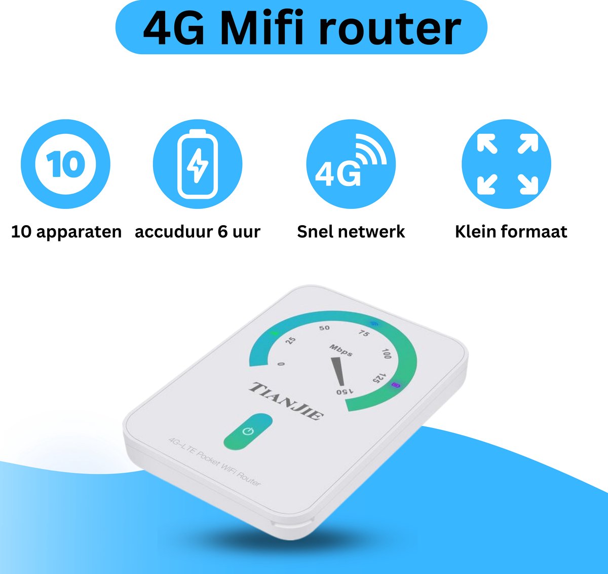 Mifi router - Mifi - draagbare 4g router - werkt met Sim kaart - wifi ...