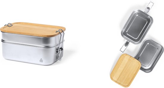 OneTrippel Compartiment Lunchbox - RVS - Broodtrommel - Brooddoos ...