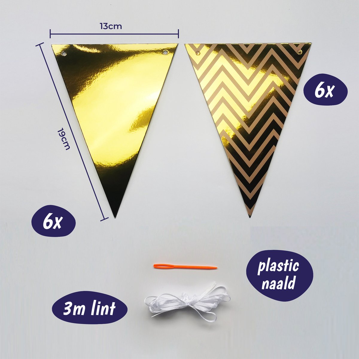 Luxe Vlaggenlijn Goud - 3 meter - Vlaggetjes Slinger - Verjaardag ...