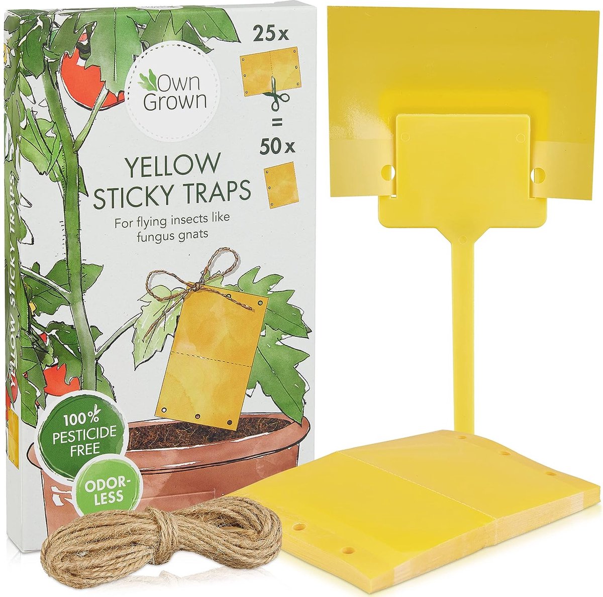 Gele borden rouwmuggen: 60 x insecticidevrije lijmval voor ...