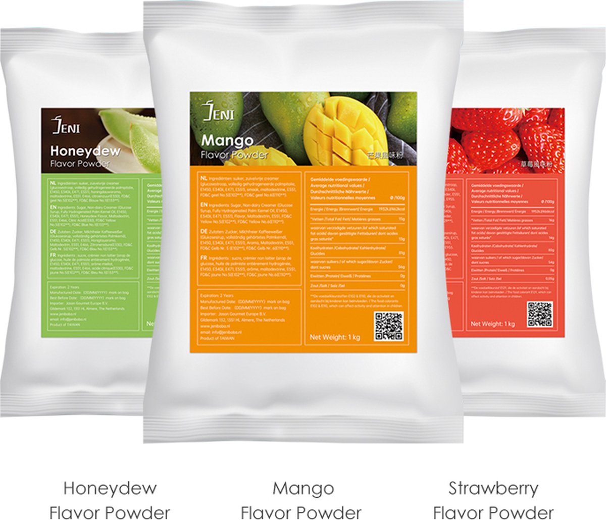 Bubble Tea Powder | Milk Shake Powder | JENI Fruitmix Mango-Strawberry ...
