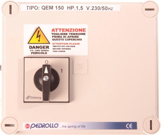 Pedrollo aansluitkast bronpomp 230 Volt 1,5 PK QEM 150 | bol