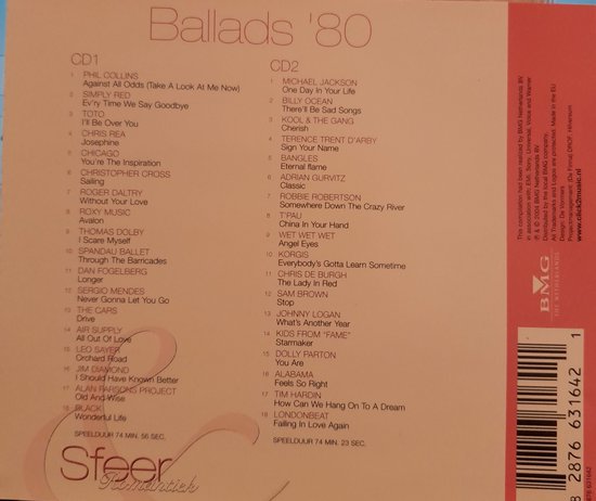 Ballads '80 - Cd album - De Mooiste Ballads van De Jaren 80 - Toto, Chris Rea, Roxy... | bol