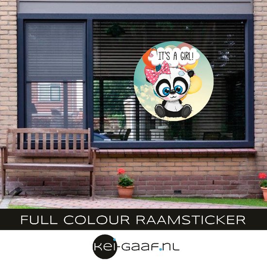 Raam Sticker Geboren Met Geboorte (Jongen Meisje) Rond 60 x 60 cm Raam ...