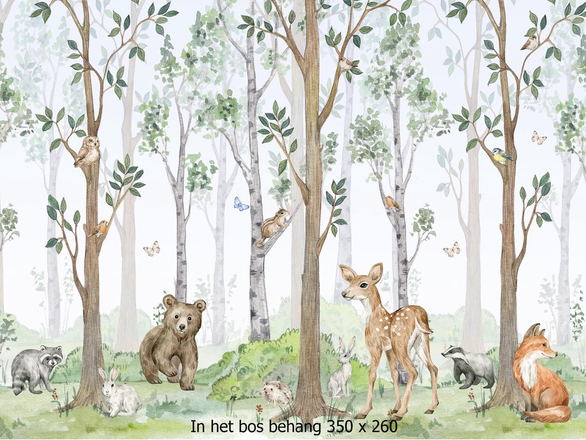 Designed4Kids - Behang kinderkamer - Bosdieren - dieren in het bos ...
